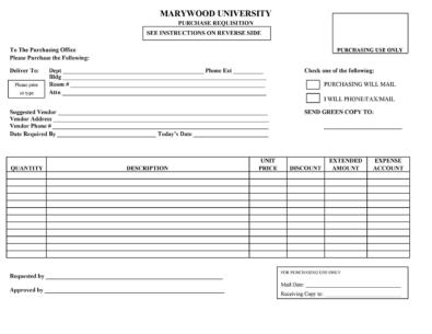 50 Professional Requisition Forms [Purchase / Materials / Lab]