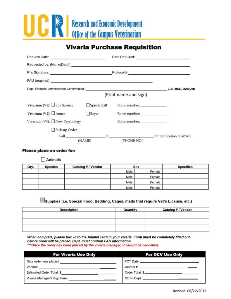 50 Professional Requisition Forms [Purchase / Materials / Lab]