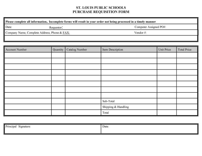 50 Professional Requisition Forms [Purchase / Materials / Lab]