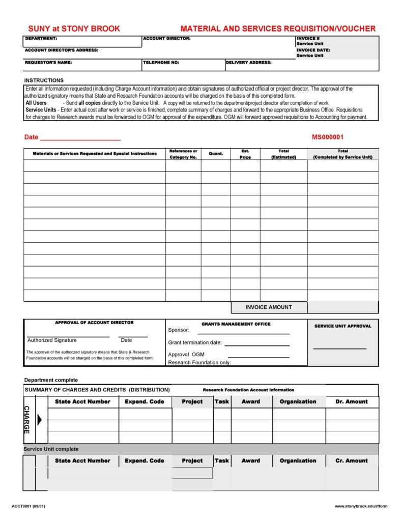 50 Professional Requisition Forms [Purchase / Materials / Lab]