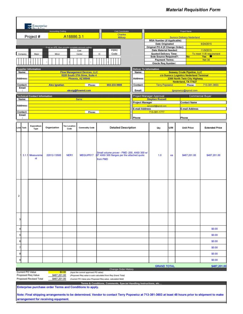50 Professional Requisition Forms [Purchase / Materials / Lab]