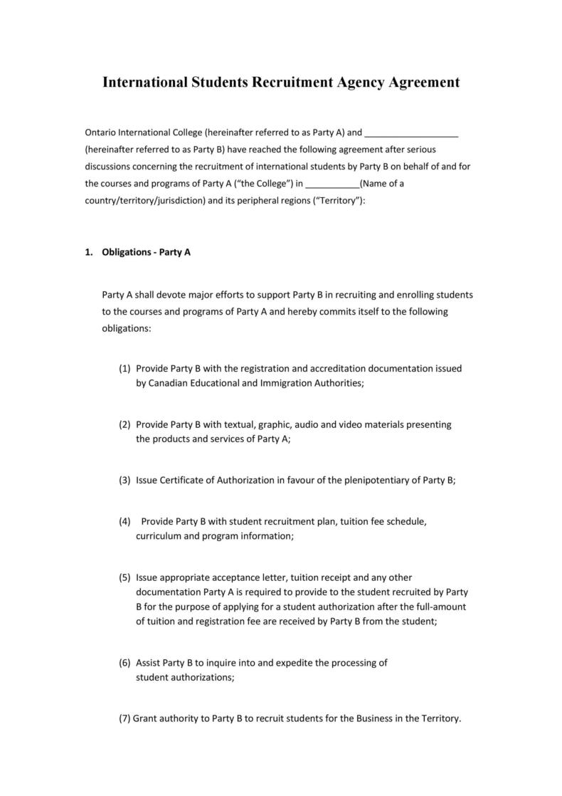 50 Free Agency Agreement Templates (MS Word) ᐅ TemplateLab