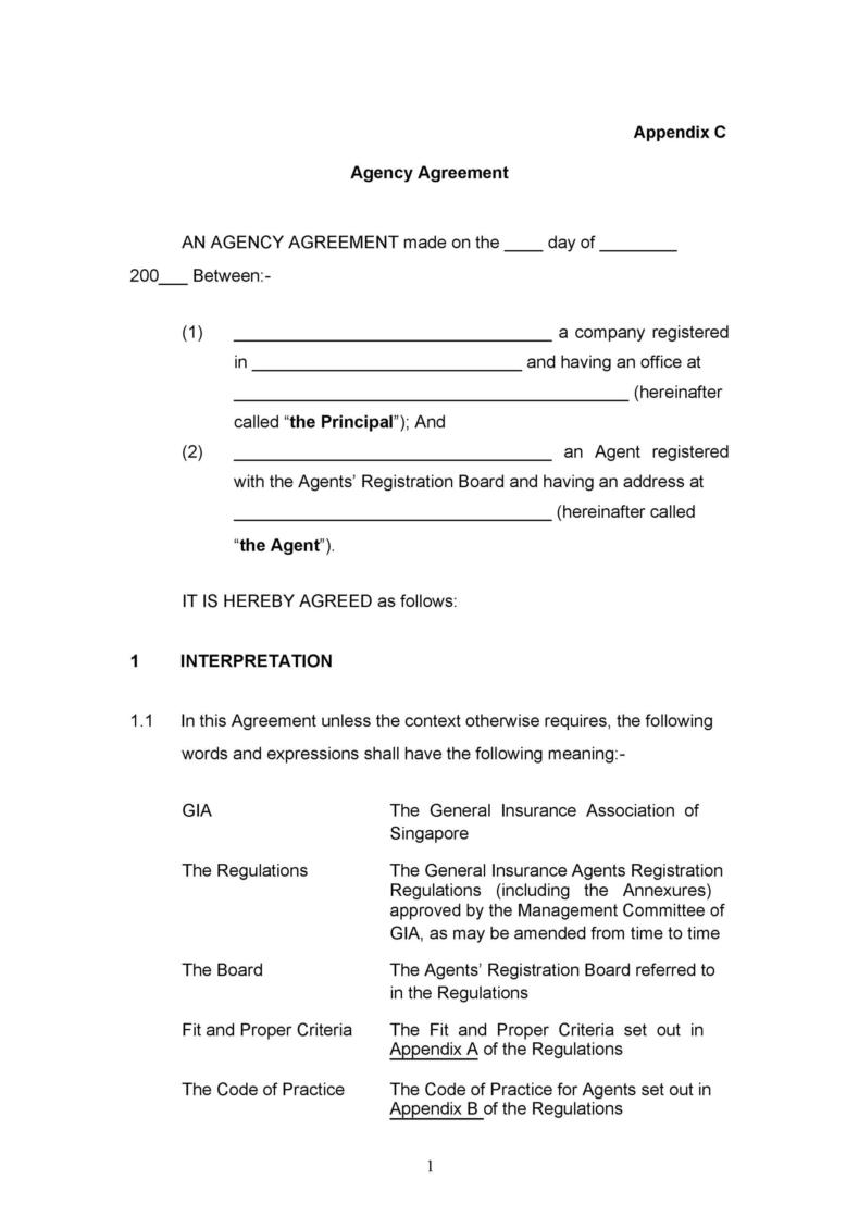 50 Free Agency Agreement Templates (MS Word) ᐅ TemplateLab