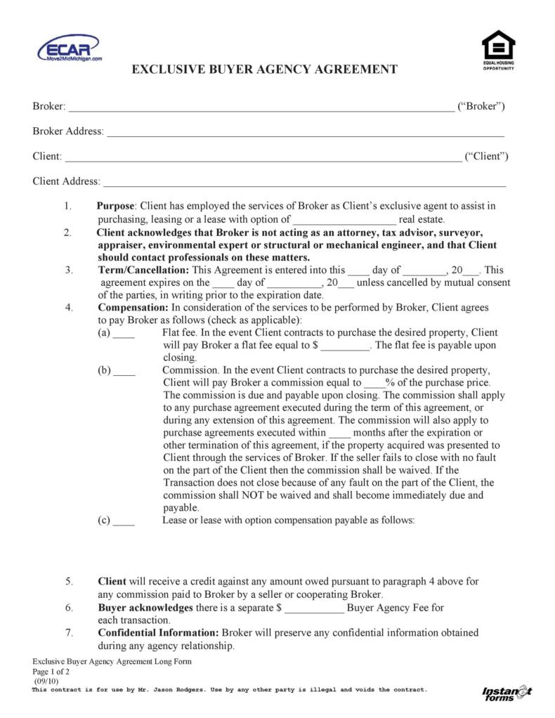 50 Free Agency Agreement Templates (MS Word) ᐅ TemplateLab