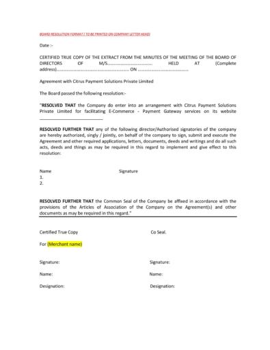 51 Best Board Resolution Templates & Samples ᐅ TemplateLab