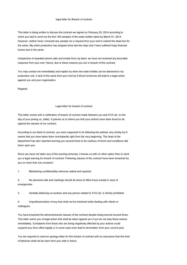 33 Professional Breach Of Contracts (Templates & Examples) ᐅ