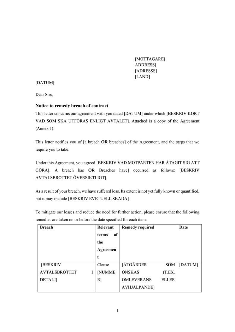 33 Professional Breach Of Contracts (Templates & Examples) ᐅ