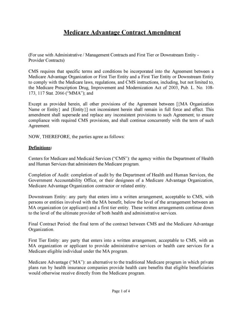 44 Professional Contract Amendment Templates & Samples ᐅ TemplateLab