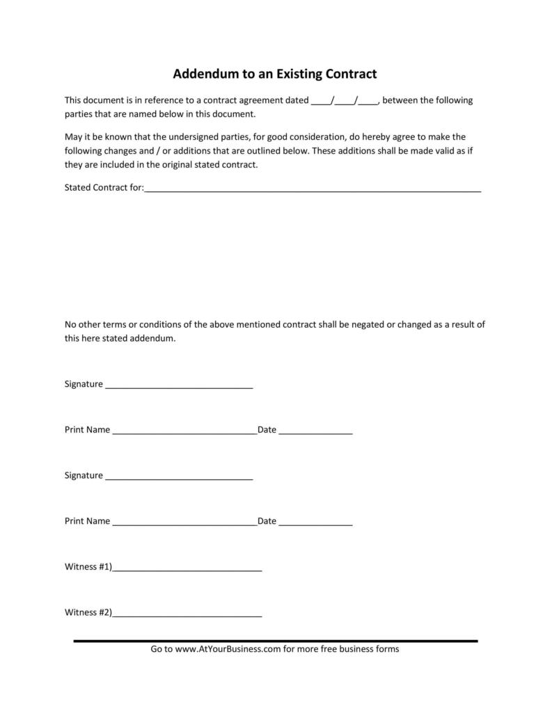 44 Professional Contract Amendment Templates & Samples ᐅ TemplateLab