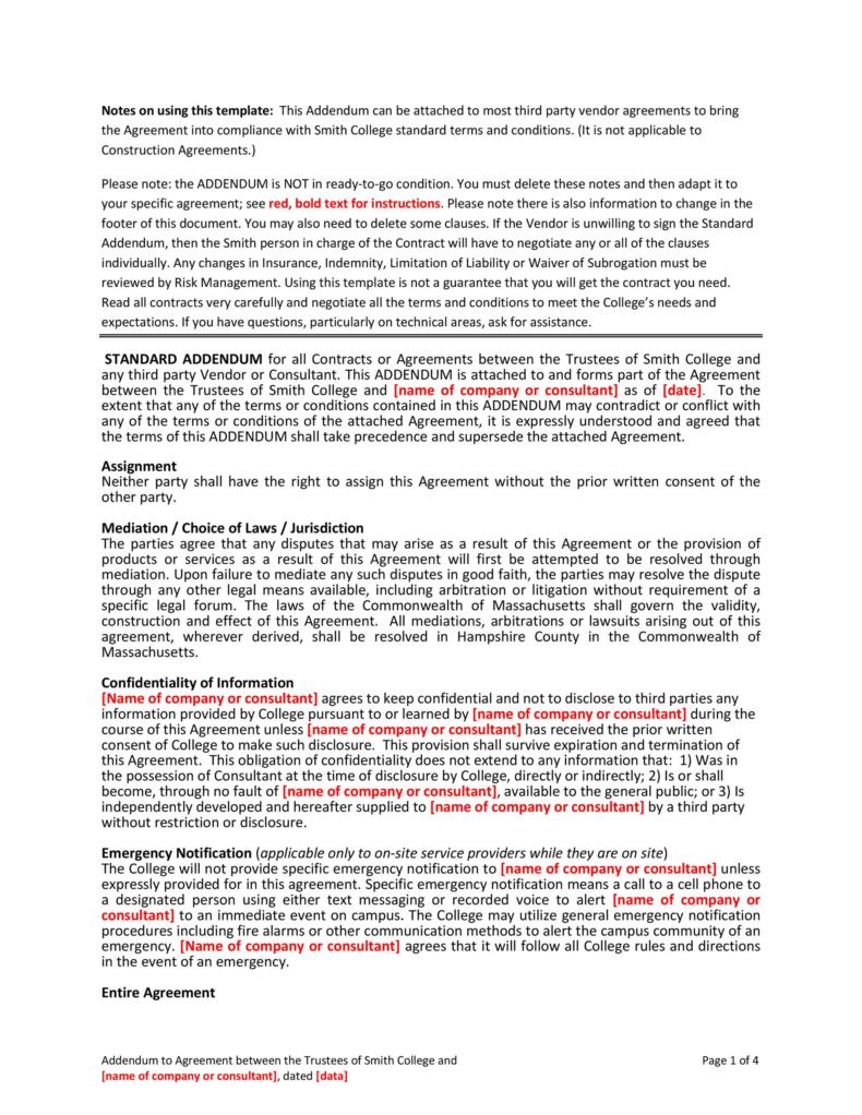 44 Professional Contract Amendment Templates & Samples ᐅ TemplateLab
