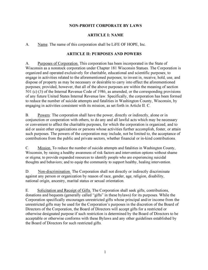 50 Simple Corporate Bylaws Templates & Samples ᐅ TemplateLab