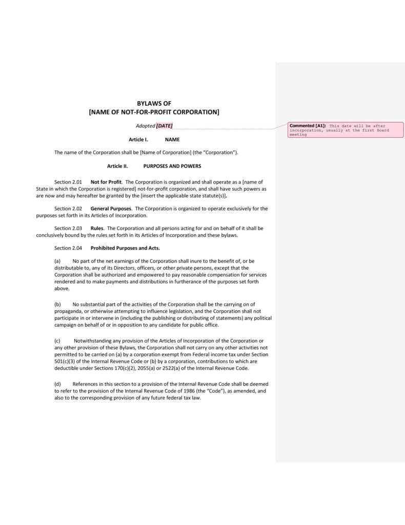 50 Simple Corporate Bylaws Templates & Samples ᐅ TemplateLab