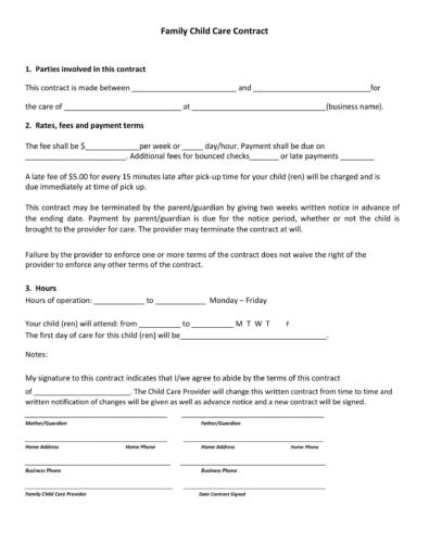 50 Daycare, Child Care & Babysitting Contract Templates [Free] ᐅ