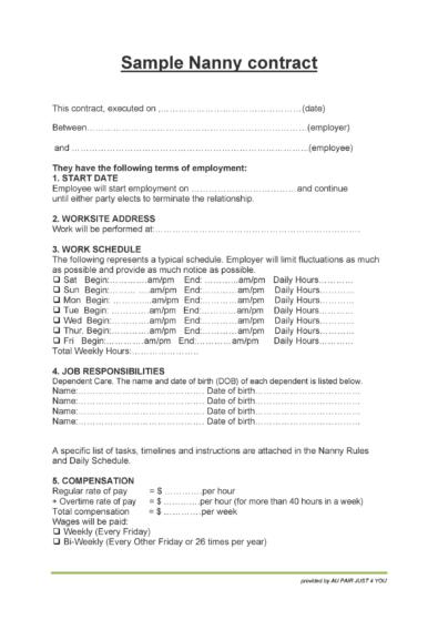 50 Daycare, Child Care & Babysitting Contract Templates [Free] ᐅ