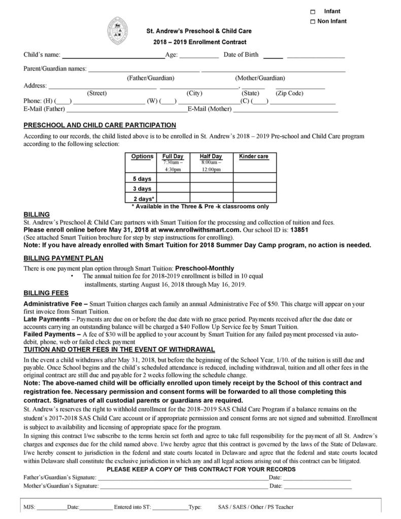 50 Daycare, Child Care & Babysitting Contract Templates [Free] ᐅ