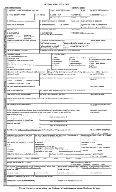 37 Blank Death Certificate Templates [100% FREE] ᐅ TemplateLab