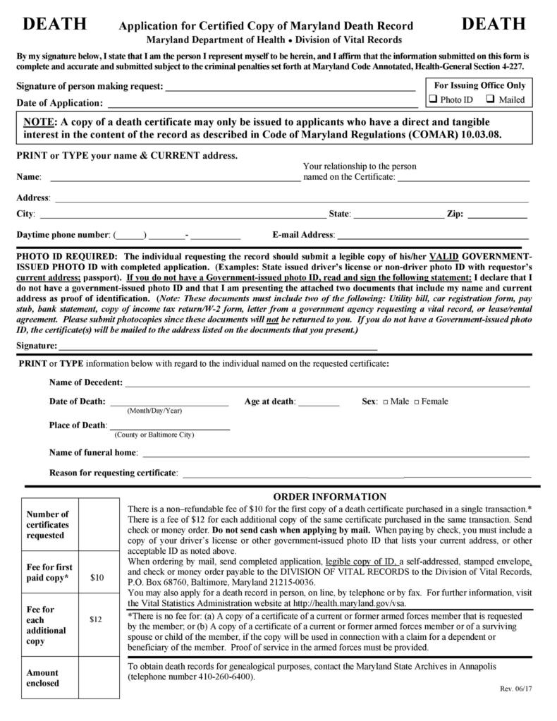 37 Blank Death Certificate Templates [100% FREE] ᐅ TemplateLab