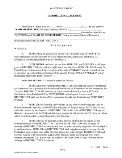 49 Best FREE Distribution Agreement Templates ᐅ TemplateLab