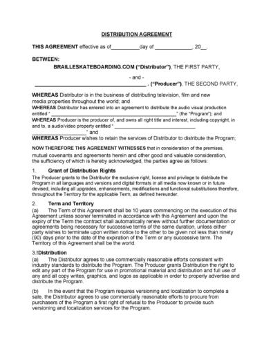 49 Best FREE Distribution Agreement Templates ᐅ TemplateLab