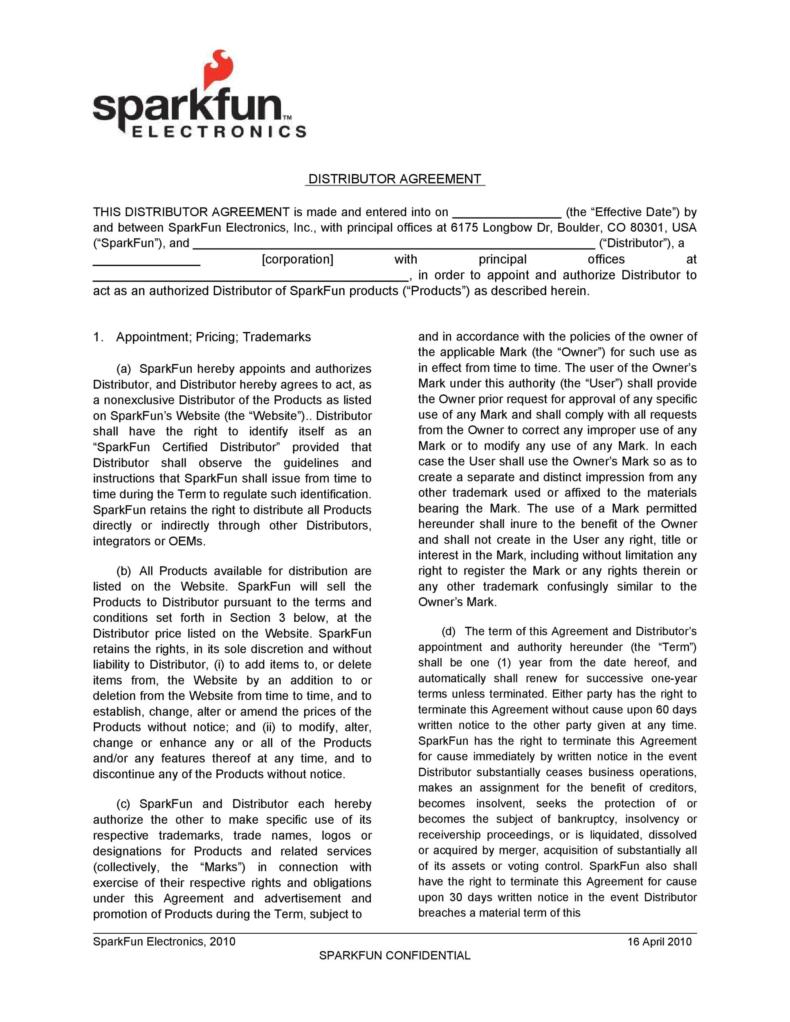 49 Best FREE Distribution Agreement Templates ᐅ TemplateLab