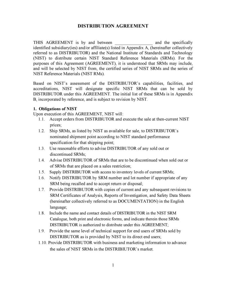 49 Best FREE Distribution Agreement Templates ᐅ TemplateLab