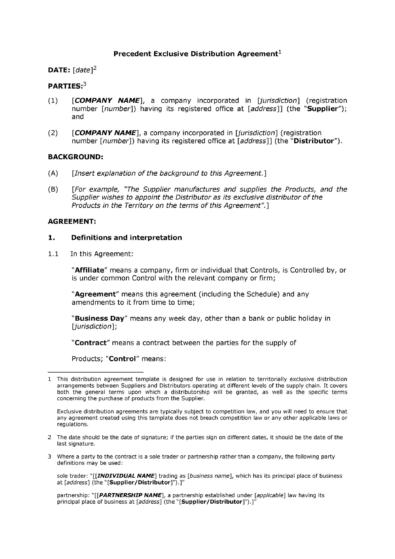 49 Best FREE Distribution Agreement Templates ᐅ TemplateLab