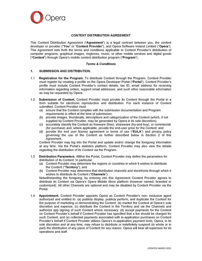 49 Best FREE Distribution Agreement Templates ᐅ TemplateLab