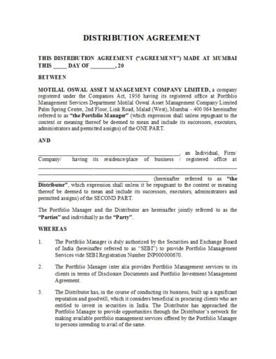49 Best FREE Distribution Agreement Templates ᐅ TemplateLab