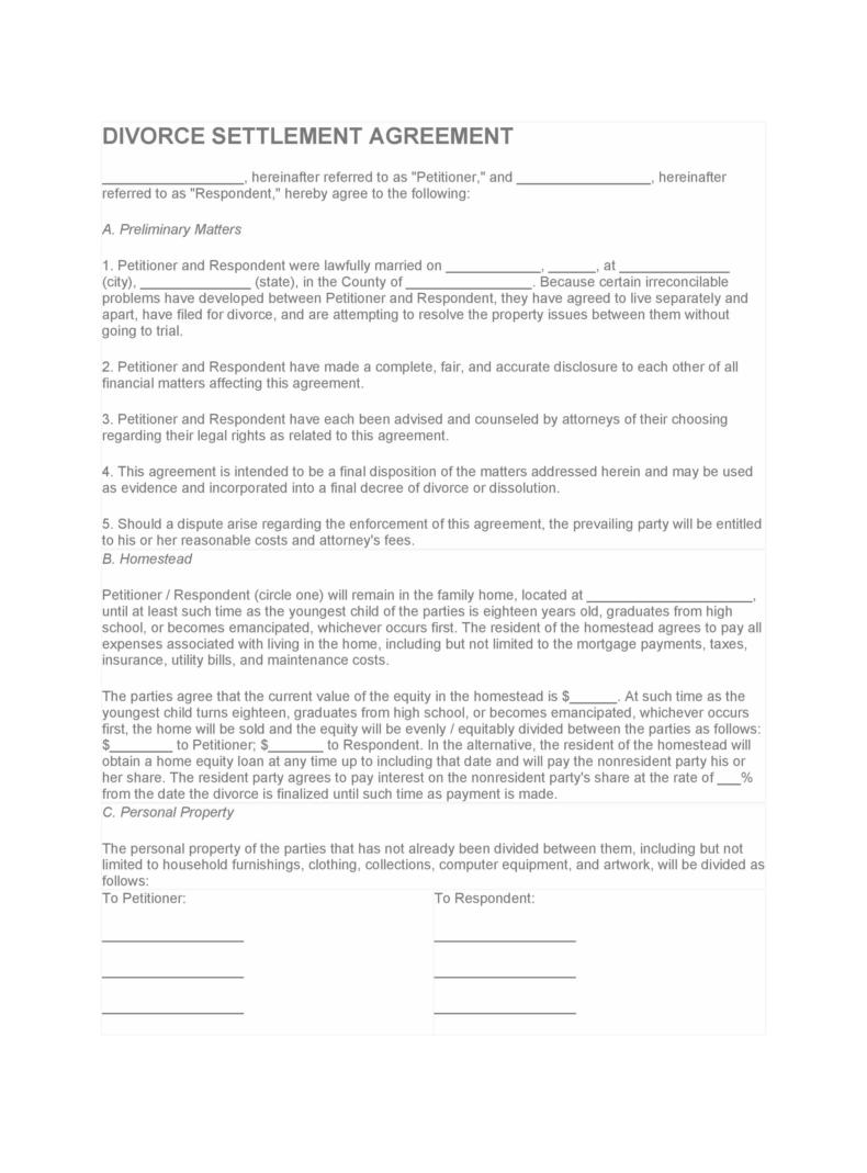 40 Free Divorce Papers (Printable) ᐅ TemplateLab