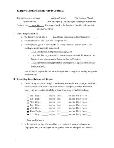 50 Ready-to-use Employment Contracts (Samples & Templates) ᐅ