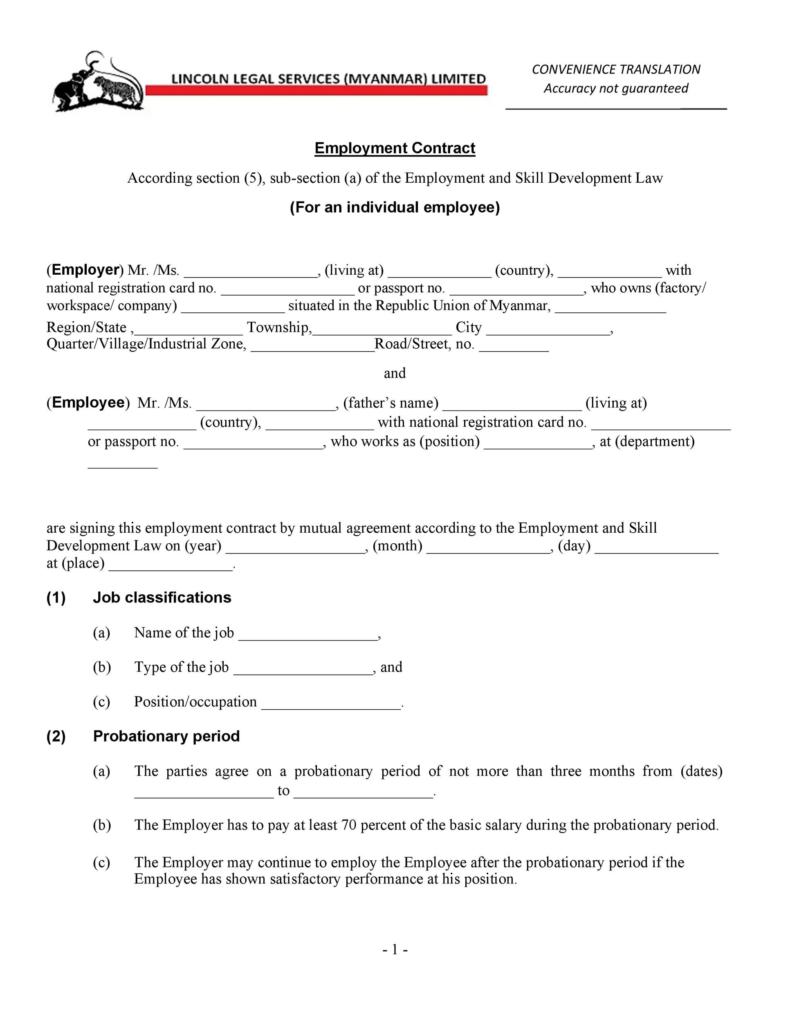 50 Ready-to-use Employment Contracts (Samples & Templates) ᐅ