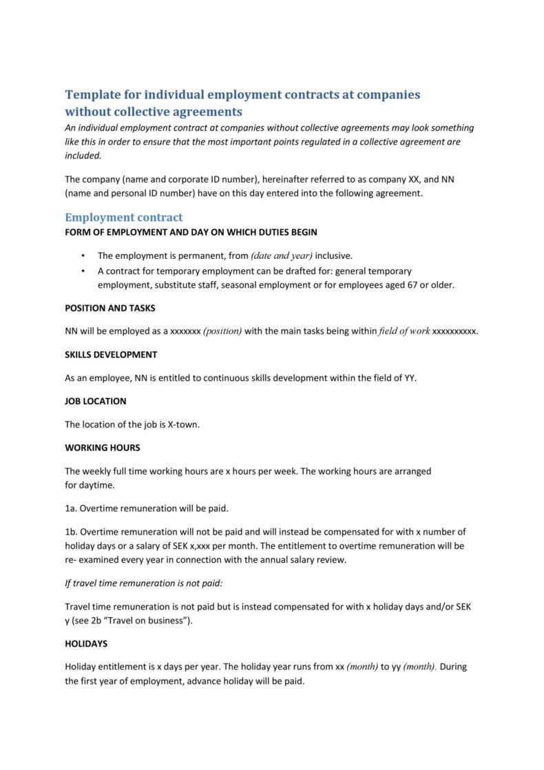 50 Ready-to-use Employment Contracts (Samples & Templates) ᐅ