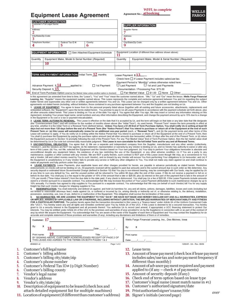44 Simple Equipment Lease Agreement Templates [Word, PDF]