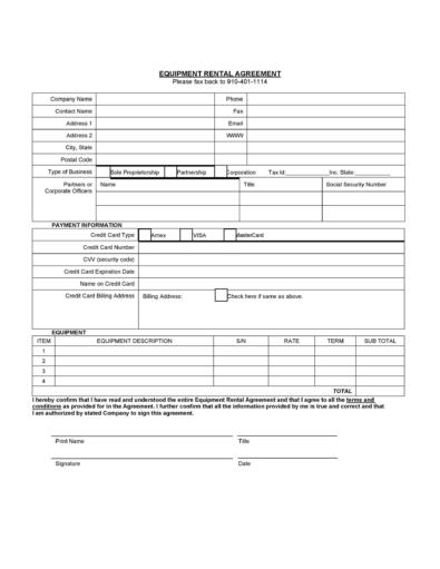 44 Simple Equipment Lease Agreement Templates [Word, PDF]