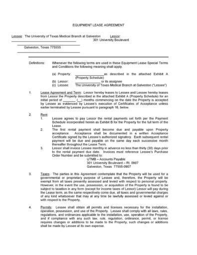 44 Simple Equipment Lease Agreement Templates [Word, PDF]