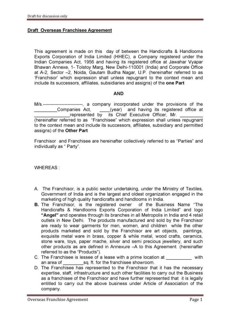 49 Editable Franchise Agreement Templates & Contracts ᐅ TemplateLab