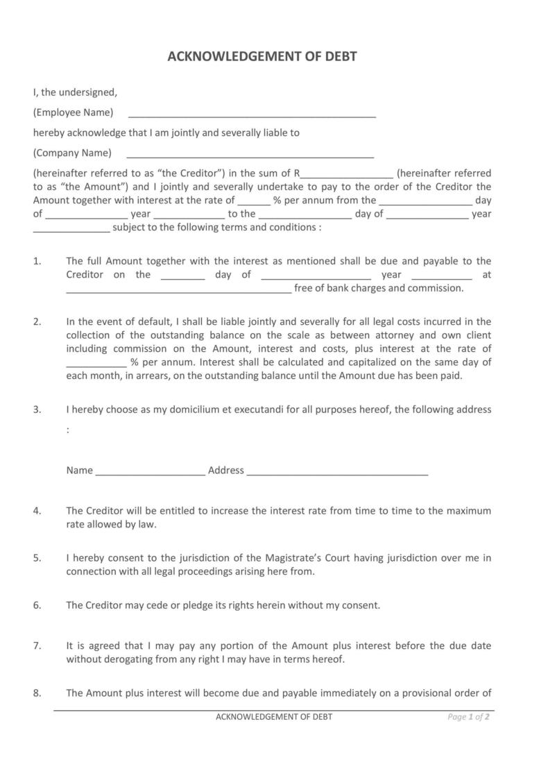 41 Free IOU Templates (I Owe You) ᐅ TemplateLab