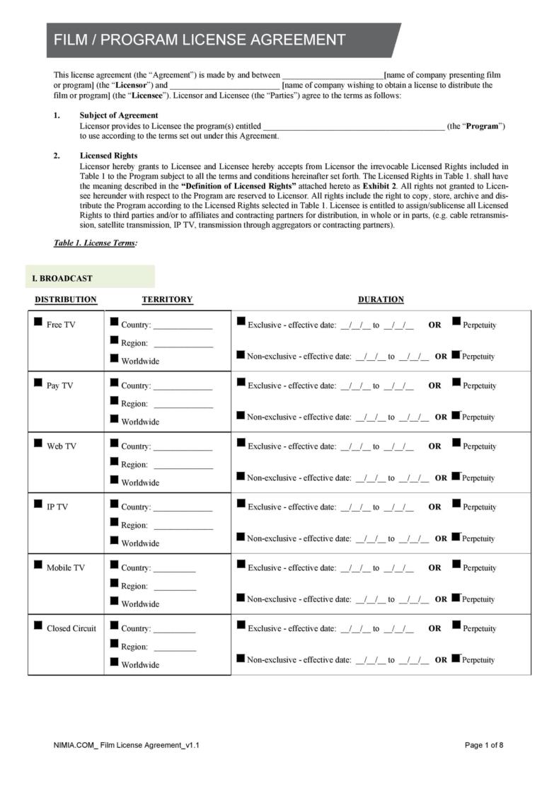 50 Professional License Agreement Templates ᐅ TemplateLab