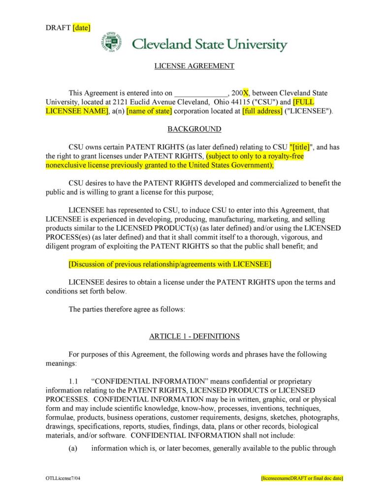 50 Professional License Agreement Templates ᐅ TemplateLab