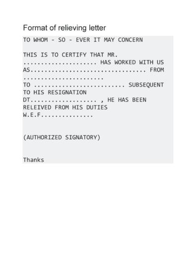 37 Professional Relieving Letters (Free Templates) ᐅ TemplateLab