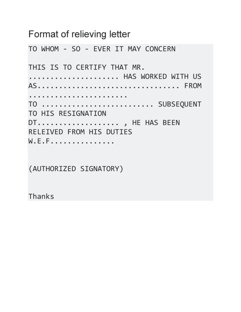 37 Professional Relieving Letters (Free Templates) ᐅ TemplateLab