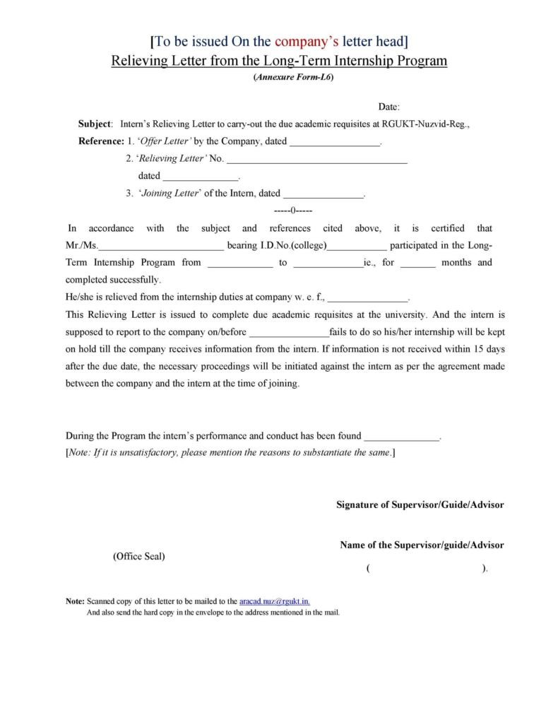 37 Professional Relieving Letters (Free Templates) ᐅ TemplateLab