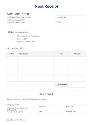 49 Printable Rent Receipts (Free Templates) ᐅ TemplateLab