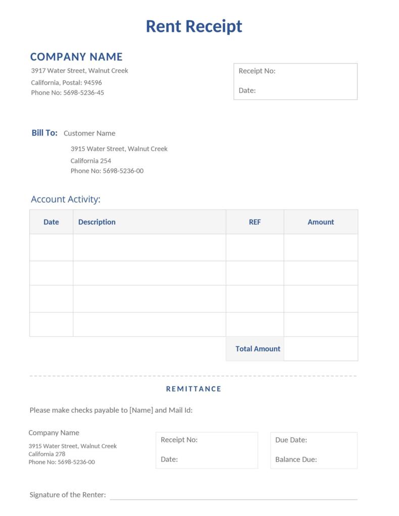 49 Printable Rent Receipts (Free Templates) ᐅ TemplateLab