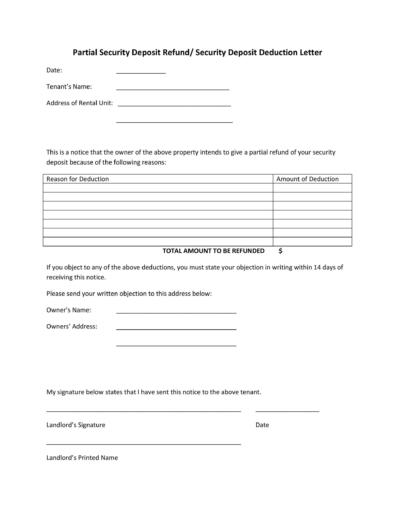 50 Effective Security Deposit Return Letters [MS Word] ᐅ TemplateLab