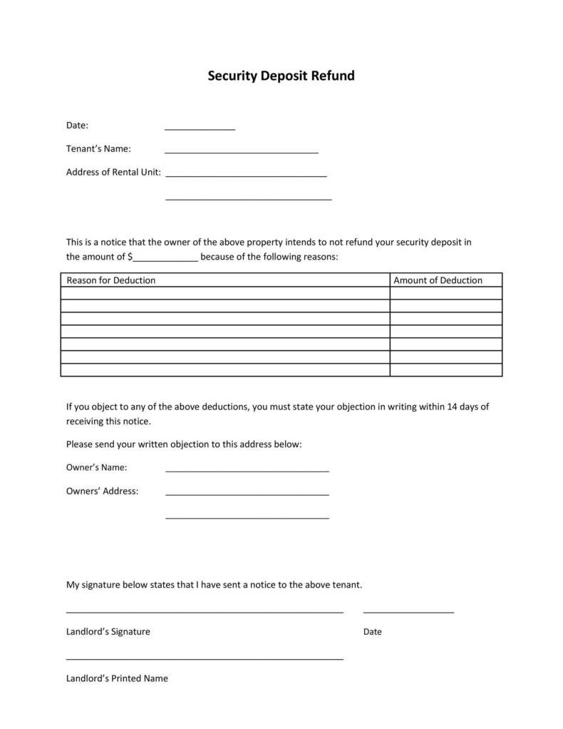 50 Effective Security Deposit Return Letters [MS Word] ᐅ TemplateLab
