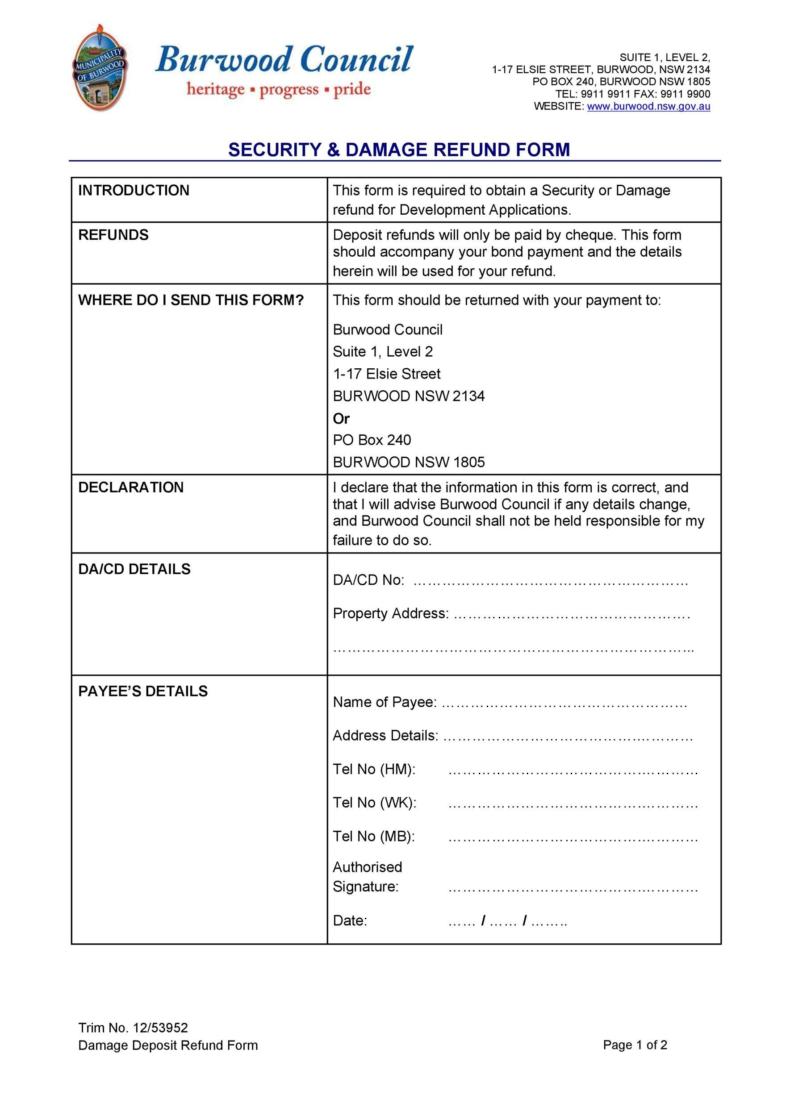 50 Effective Security Deposit Return Letters [MS Word] ᐅ TemplateLab