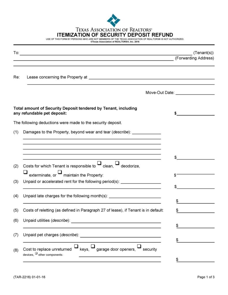 50 Effective Security Deposit Return Letters [MS Word] ᐅ TemplateLab
