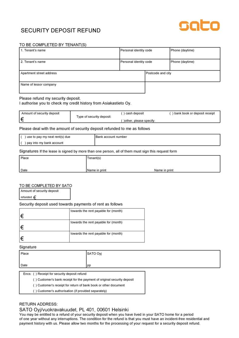 50 Effective Security Deposit Return Letters [MS Word] ᐅ TemplateLab