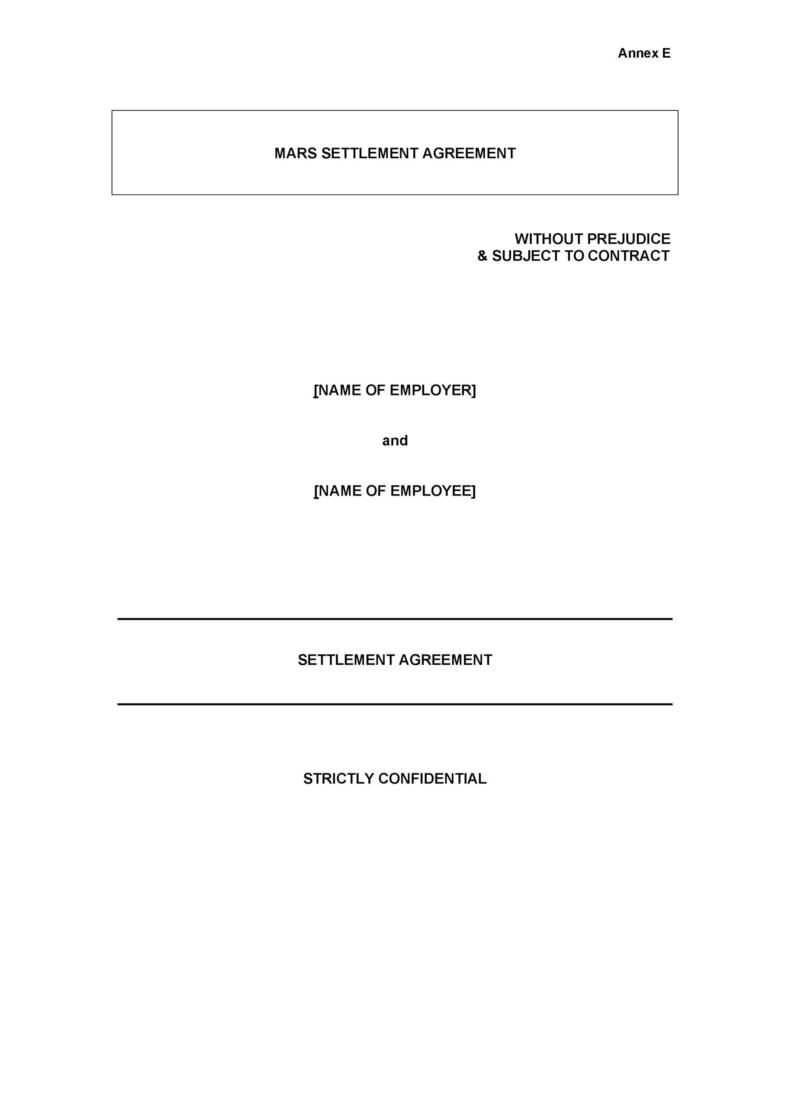 43 Free Settlement Agreement Templates [Divorce/Debt/Employment..]